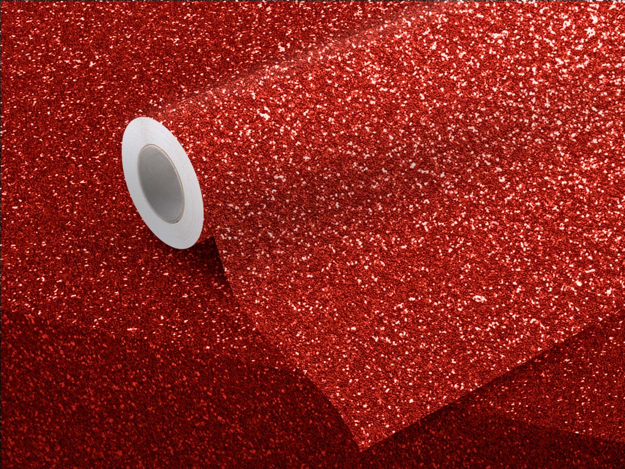 Revêtement mural pailleté rouge - Luminis Films